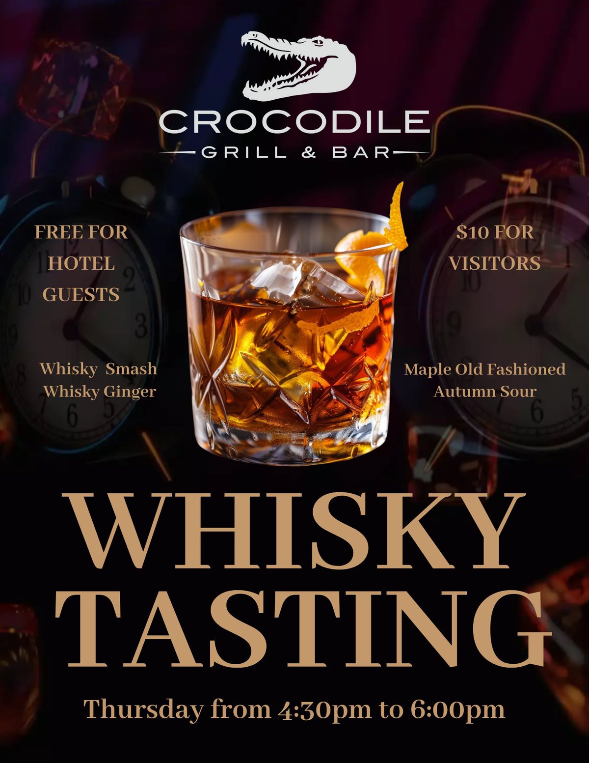 Spirit Tasting Thursday's | Crocodile Grill & Bar